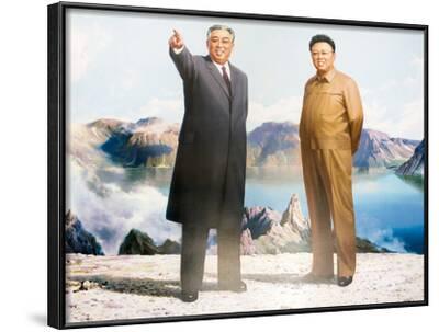 'Painting of Kim Jong Il and Kim Il Sung, Pyongyang, Democratic People ...