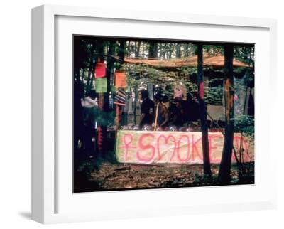 'Paraphernalia Stand in Woods Featuring Pillows, Posters, and Incense ...