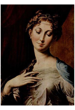 'Parmigianino (Madonna with the long neck, detail: head of the Madonna ...