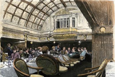 'Passengers Enjoying the Large Lounge (Restaurant) of a Luxury Liner of ...