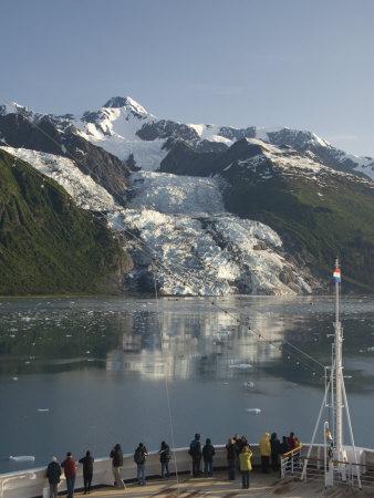 'Passengers on Cruise Ship Viewing the Vasser Glacier, College Fjord ...