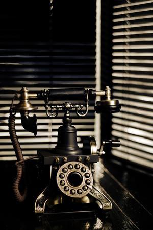 'Vintage Telephone - Film Noir Scene With Retro Phone And Blinds ...