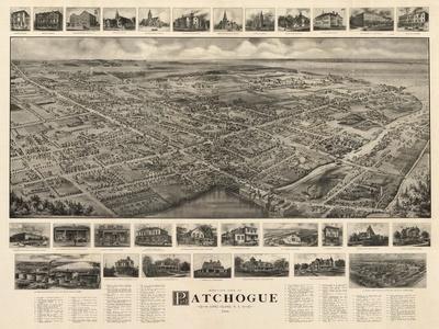 'Patchogue, New York - Panoramic Map' Posters - Lantern Press ...