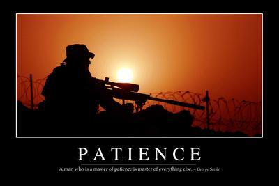 'Patience: Inspirational Quote and Motivational Poster' Photographic ...
