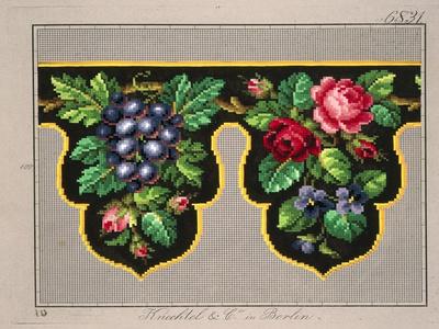 'Pelmet Pattern with Roses, Violets and Grapes' Giclee Print ...