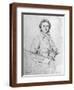 'Pencil Sketch of Niccolo Paganini by Jean Auguste Dominique Ingres ...