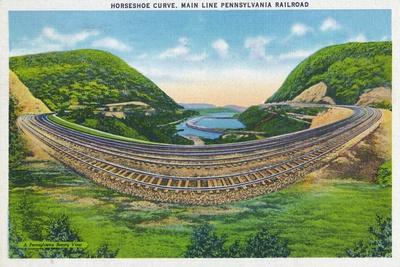 'Pennsylvania, View of the Main Line PA Railroad Horseshoe Curve ...