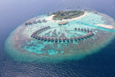 'Perfect aerial landscape, luxury tropical resort or hotel with water ...