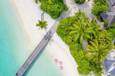 'Perfect aerial landscape, luxury tropical resort or hotel with water ...