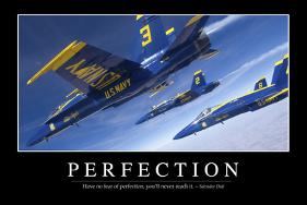 'Perfection: Inspirational Quote and Motivational Poster' Photographic ...