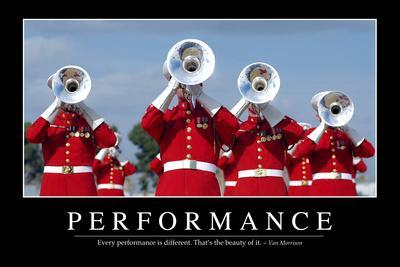 'Performance: Inspirational Quote and Motivational Poster' Photographic ...