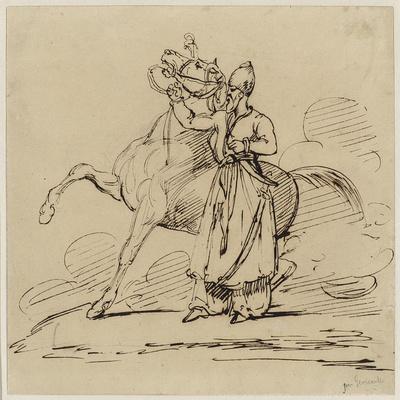'Persan Tenant Un Cheval (Persian Holding a Horse), C.1817-22 (Pen ...