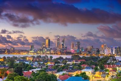 Perth. Aerial cityscape image of Perth skyline, Australia during ...