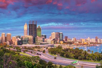 Perth. Cityscape image of Perth skyline, Australia during sunset Photo ...