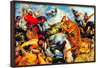 'Peter Paul Rubens (Tiger and lion hunting) Art Poster Print' Print ...
