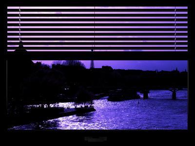 'Window View - Color Sunset in Paris with the Eiffel Tower and the ...