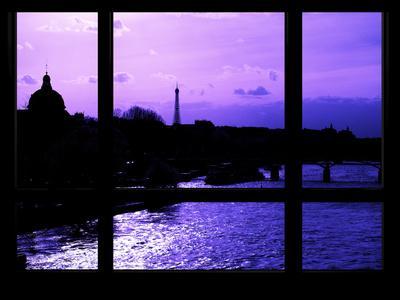 'Window View - Color Sunset in Paris with the Eiffel Tower and the ...