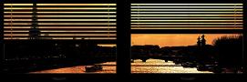 'Window View - Color Sunset in Paris with the Eiffel Tower and the ...
