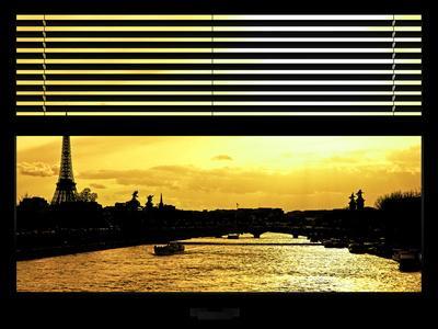 'Window View - Color Sunset in Paris with the Eiffel Tower and the ...