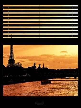 'Window View - Color Sunset in Paris with the Eiffel Tower and the ...