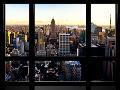 'Window View, Skyline at Sunset, Midtown Manhattan, Hudson River, New ...