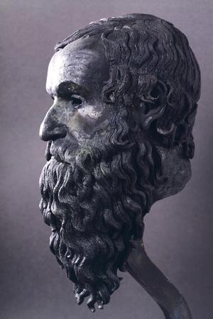 'Philosopher's Head, Perhaps Pythagoras of Samos, Bronze Sculpture from ...