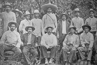 'Photo of Pancho Villa (1878-1923) and His Comrades, C.1910-11 (B/W ...