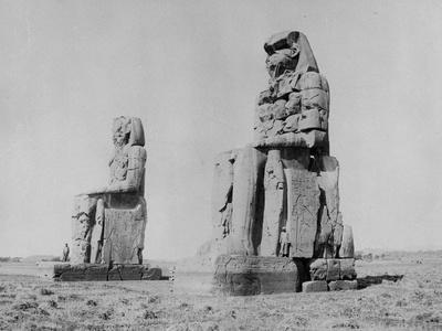 The Colossi of Amenophis III and the Colossus of Memnon (B/W Photo ...