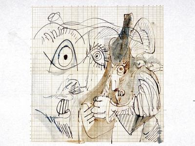 'Picasso sketches 40, 1988 (drawing)' Giclee Print - Ralph Steadman ...