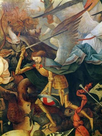 The Fall of the Rebel Angels (Detail of the Middle Angel), 1562 (Oil on ...