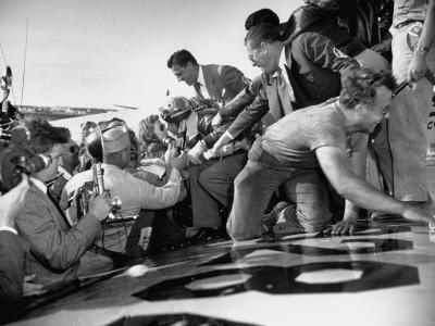 'Pilot Alvin "Tex" Johnston Receiving a Kiss after Winning the Thompson ...