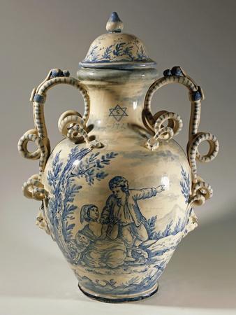 'Pitcher Biansato with Courtly Scene and Masks in Relief' Giclee Print ...