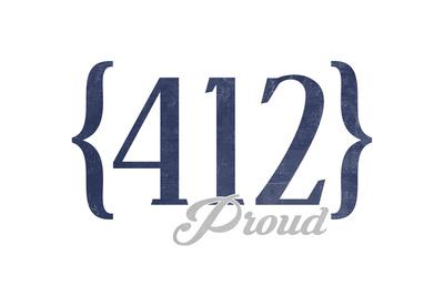 'Pittsburgh, Pennsylvania - 412 Area Code (Blue)' Art - Lantern Press ...