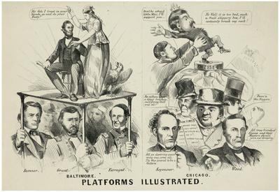 Platforms Illustrated Political Cartoon Art Print Poster Photo ...