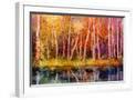 'Oil Painting Landscape - Colorful Autumn Trees. Semi Abstract Image of ...