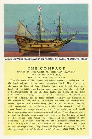'Plymouth, Massachusetts - Mayflower Model, the Compact in Plymouth ...