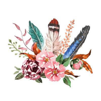 boho watercolor print