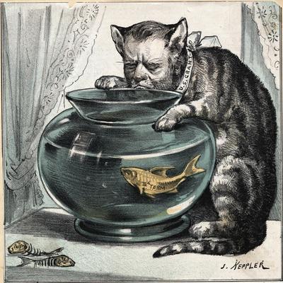 'Polit Cartoon/Us Grant as Fish at Bowl' Giclee Print | AllPosters.com