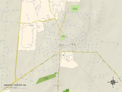 'Political Map of Amherst Center, MA' Prints | AllPosters.com