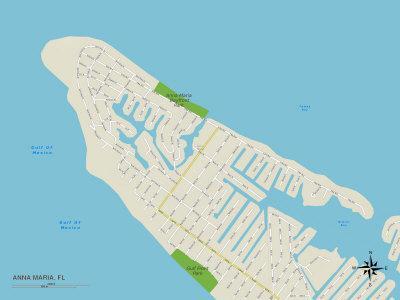 'Political Map of Anna Maria, FL' Poster | AllPosters.com