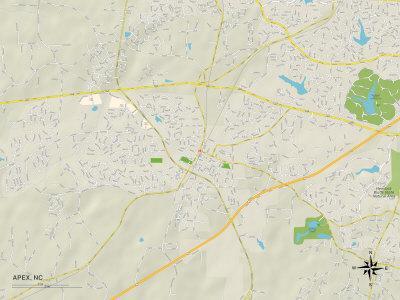 'Political Map of Apex, NC' Print | AllPosters.com