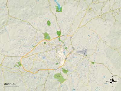 'Political Map of Athens, GA' Poster | AllPosters.com