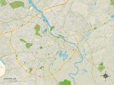 'Political Map of Augusta, GA' Prints | AllPosters.com