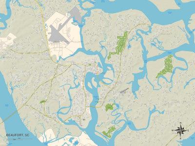 'Political Map of Beaufort, SC' Prints | AllPosters.com