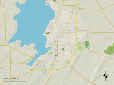 'Political Map of Beaver Dam, WI' Prints | AllPosters.com
