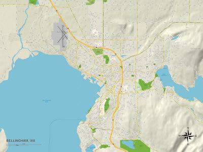 'Political Map of Bellingham, WA' Prints | AllPosters.com