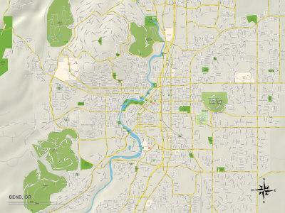 'Political Map of Bend, OR' Prints | AllPosters.com