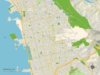 'Political Map of Berkeley, CA' Print | AllPosters.com