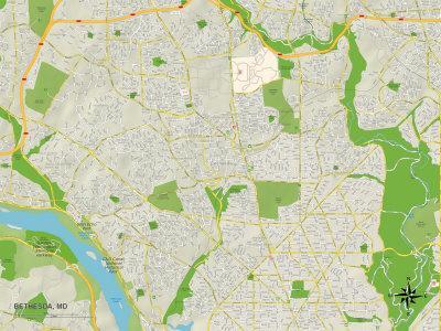 'Political Map of Bethesda, MD' Prints | AllPosters.com