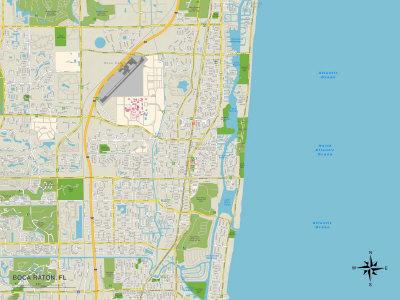 'Political Map of Boca Raton, FL' Posters | AllPosters.com